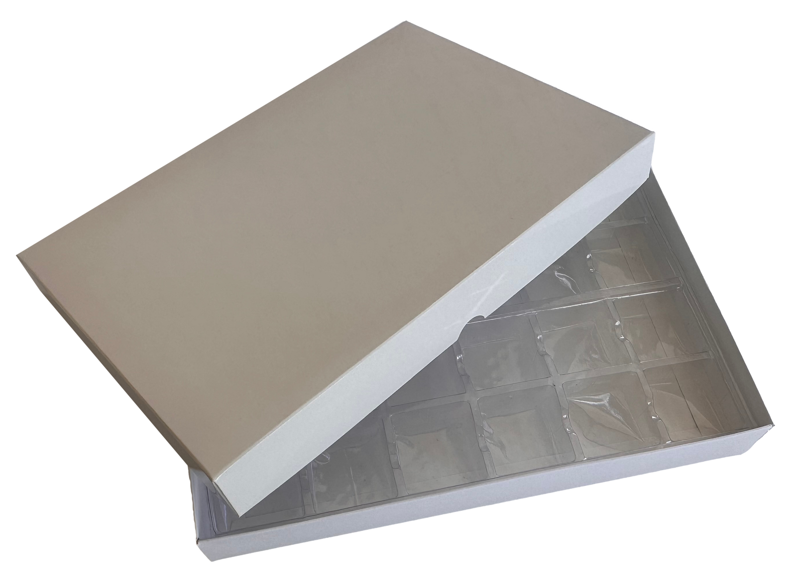 Choc Box 24 White Base, White Lid and Tray - The Packaging Place